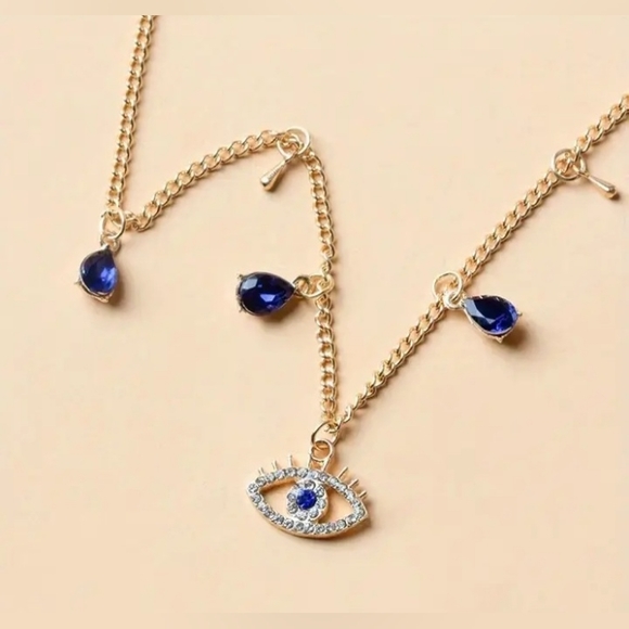 Boutique | Jewelry | New Golden Grecian Goddess Evil Eye Necklace Wblue ...